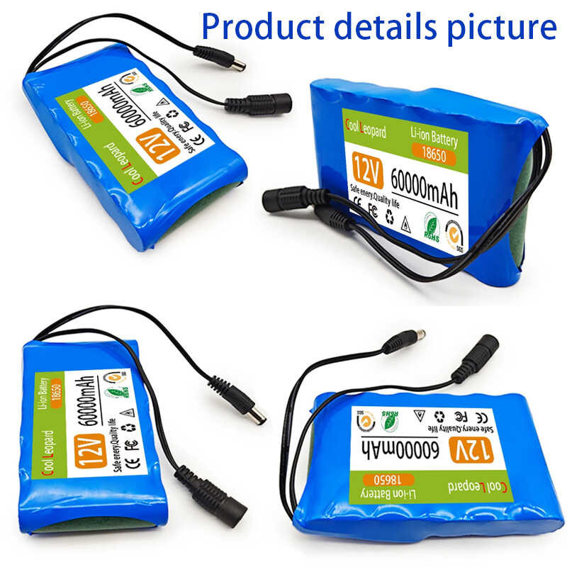 12V ใหม่ 18650 Li-ion 60Ah 3S2p แบตเตอรี่แบบชาร์จไฟได้พกพา ...