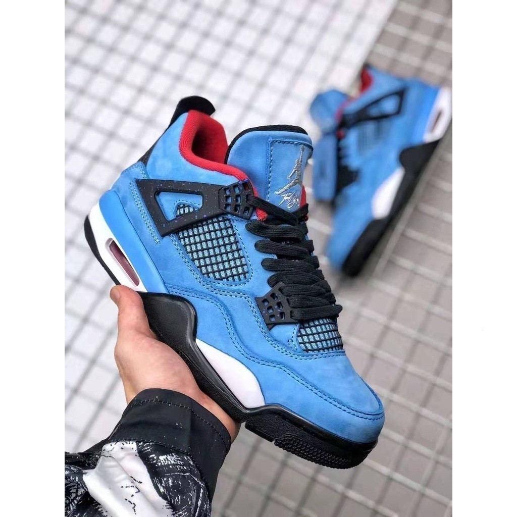 พร้อมสต็อก AJ4 Travis Scott Cactus Jack X Jordan4 รองเท้าบาสเก็ตบอลย้อน ...