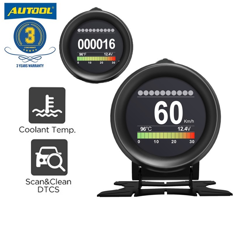 Autool X60 Smart Gauge OBD2 HUD+psi Speedometer วัดน้ําอุณหภูมิ Turbine ...