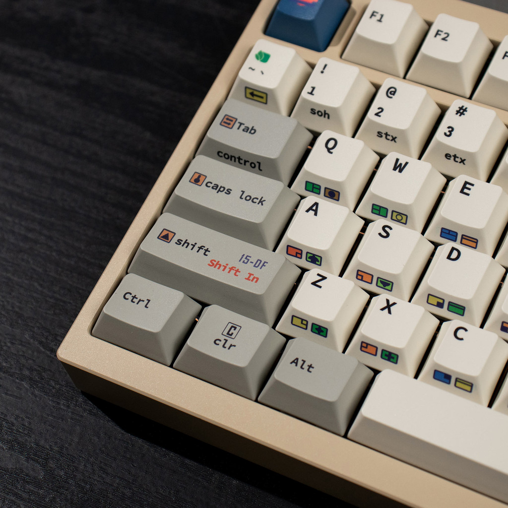 Retro Keycaps C64 สีขาวสีเทา PBT ความหนา 1.7 มม.โปรไฟล์เชอร์รี่ Keycaps ...