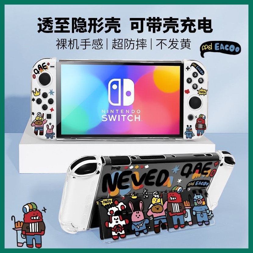 เคสป้องกัน Nintendo switcholed ns เคสแข็งโปร่งใส oled สวิตช์ฐาน Pluggable บางเฉียบเคสการ์ตูน ...