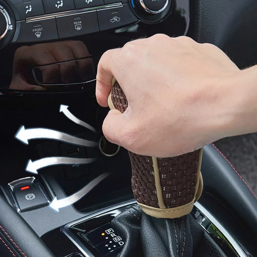 รถ Shift Knob Cover เกียร์ Shift Non Slip Grip Handle ป้องกัน Universal ...