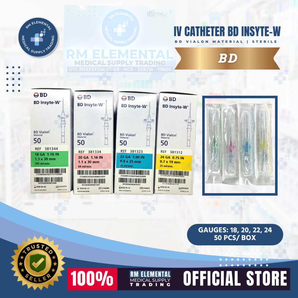 Iv Catheter BD Insyte-W ขนาด G18, G20, G22, G24-SOLD PER BOX (50 ชิ้น ...