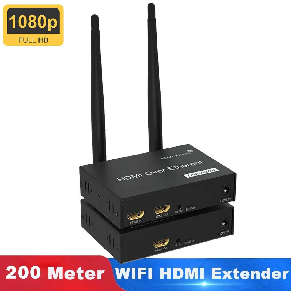 Wireless HDMI Extender 200M 1080P WiFi HDMI Video Transmit รองรับ 1 TX ...