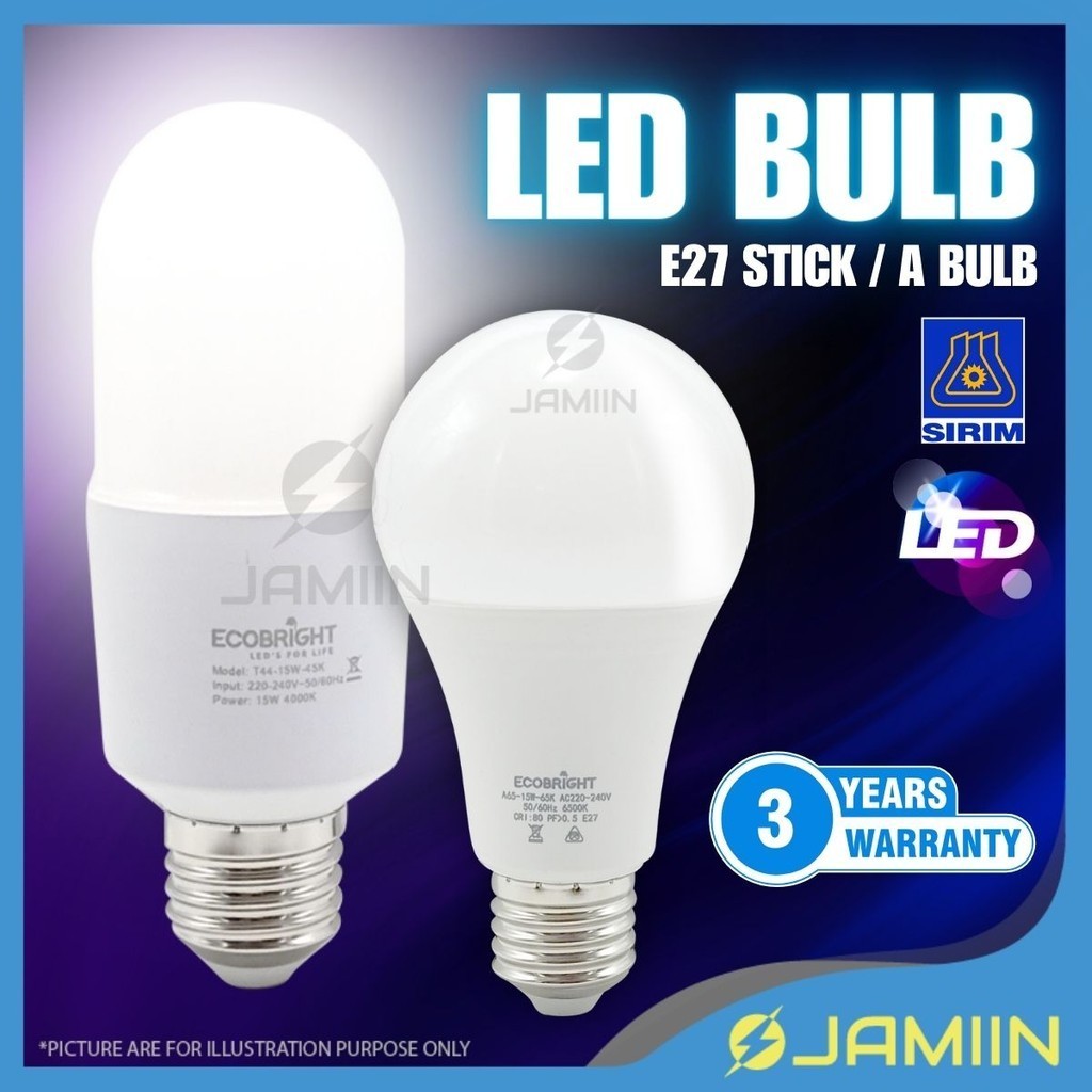 Sirim ECOBRIGHT E27 LED Stick / หลอดไฟ LED หลอดไฟ Lampu Mentol หลอด ...