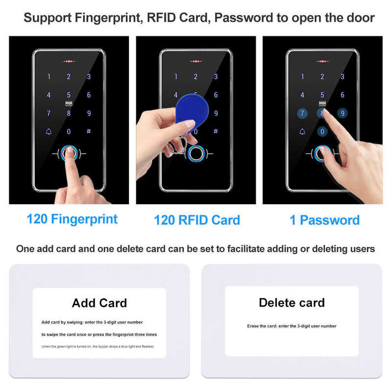Ip68 Waterproof Door Access Control System Biometrics RFID Keypad Power ...