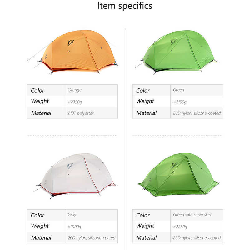 Naturehike, Star River Tent, Upgraded Ultralight 2 Person 4 Season Camping Tent With Free Mat ...