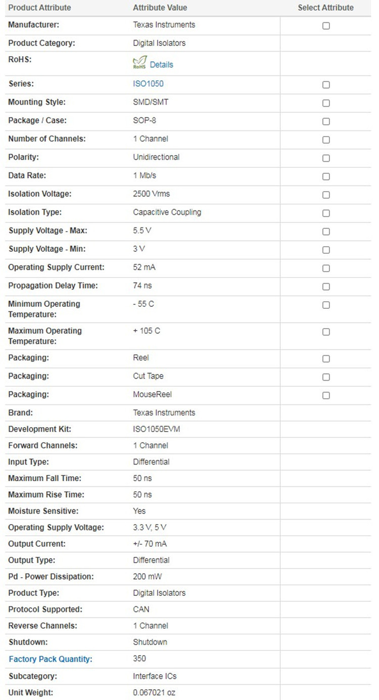 5PCS ISO1050 ISO1050DUBR ISO1050DUB SOIC-8 SMD Digital Isolators 1Mbps 5V CAN IC | Shopee Thailand
