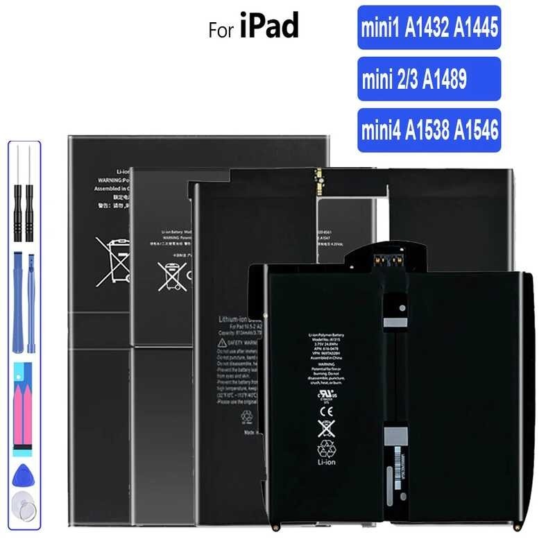 แบตเตอรี่ สำหรับ iPad 1 2 4 Mini 3 A1455 A1432 A1454 A1489 A1490 A1491 ...