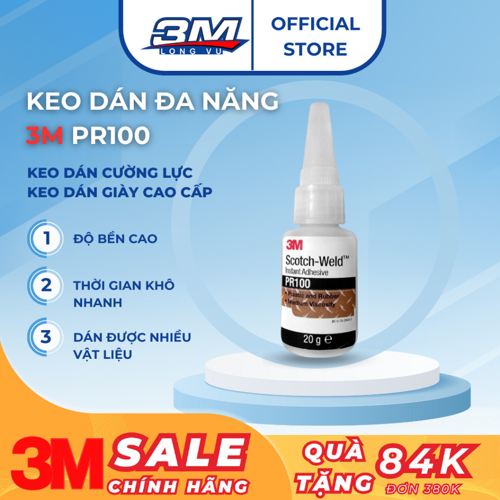 กาวอเนกประสงค์ 3M pr100, หนัง, โลหะ, ไม้, พอร์ซเลน, กาวติดรองเท้ายางเหนียวเป็นพิเศษ - Vu ยาว 3M ...
