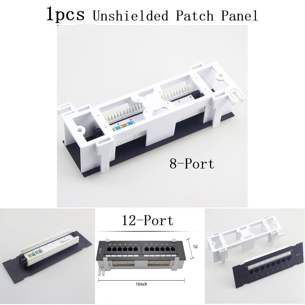 SWTDRM Hot8/12 Port Cat6 Unshielded Patch Panel Wall Mount Bracket ...