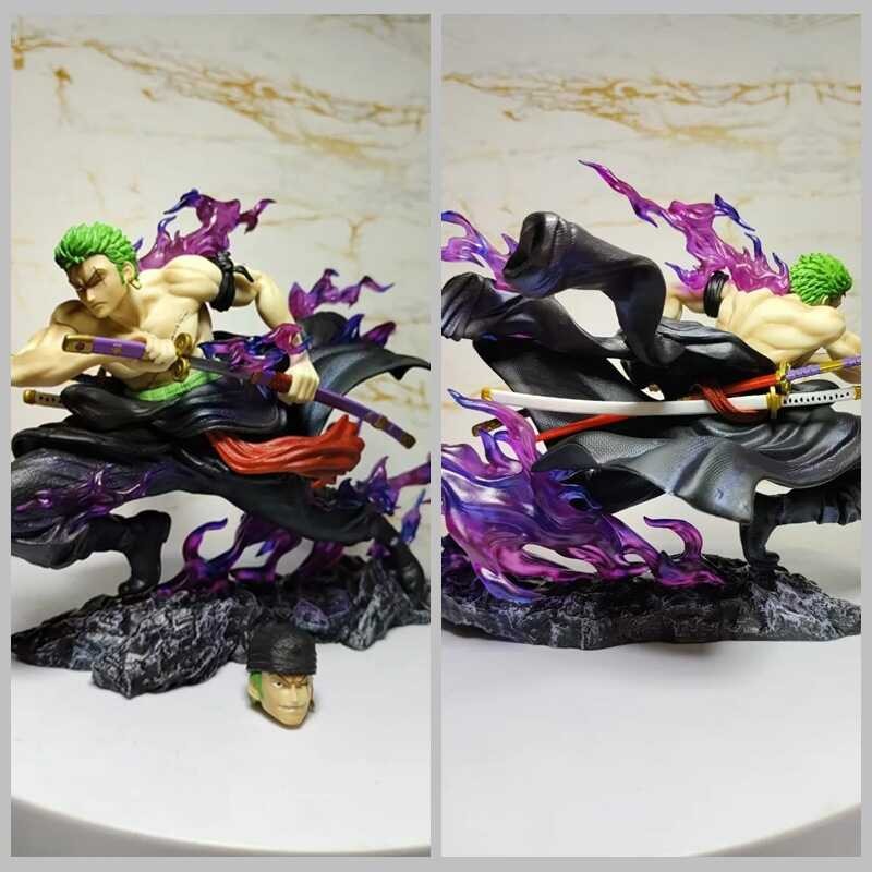 One Piece GK Drifting Drawing Knife Sauron Three-Knife Flowing Scene ...