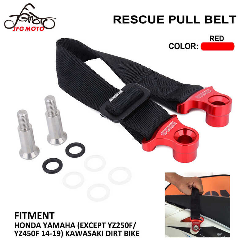 JFG MOTO 325Mm Red/Orange Motorcycle Pull Strap For Universal YAMAHA ...