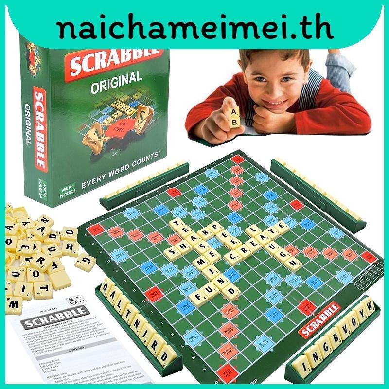 Game Scrabble เกมต่อคำศัพท์ภาษาอังกฤษ ชุดใหญ่ สแค็ปเบิ้ล สแคปเบิ้ล มีถุงผ้าคอตตอล | Shopee Thailand