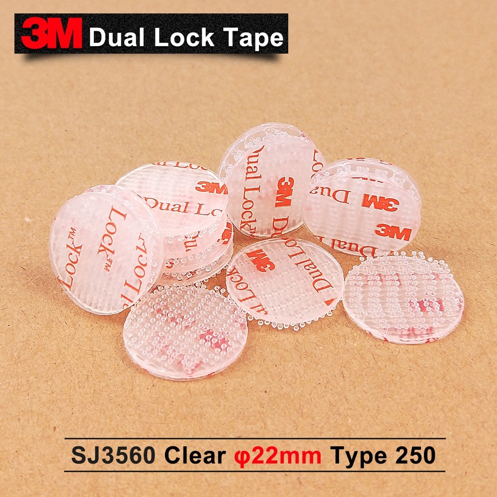 10/20pcs 3M Dual Lock SJ3560 22mm Circle Die Cut Clear Reclosable Fastener เทปกาว, ประเภท 250 ...