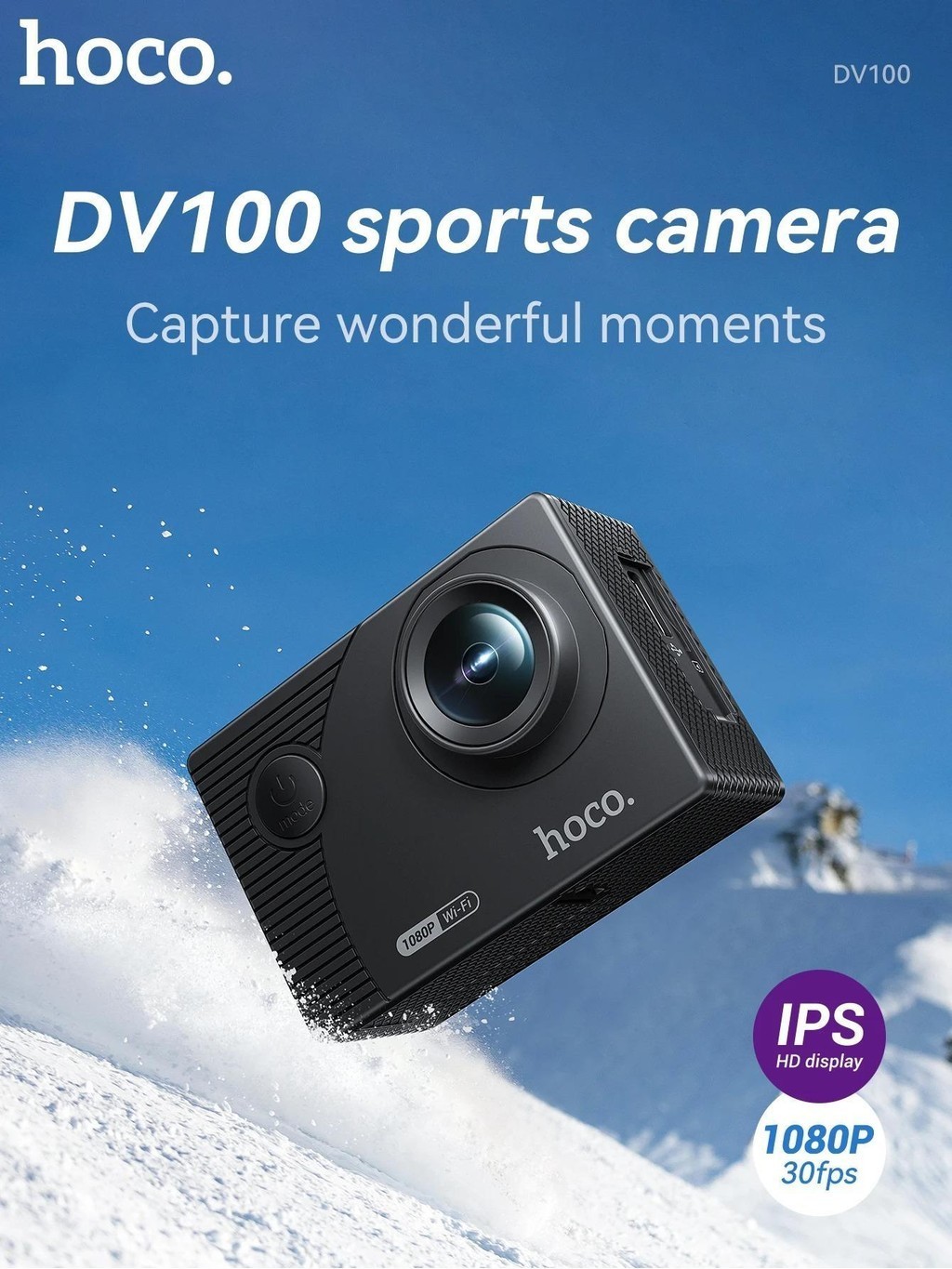 [พร้อมเมม 64Gb] HOCO DV100 กล้องแอคชั่น ชัดระดับ 1080P/30fps จอIPS 2 ...