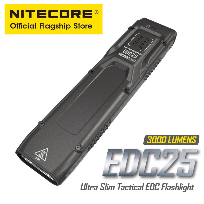 Nitecore EDC25 USB-C ไฟฉายแบบชาร์จไฟได้ 3000 Lumens UHi LED Ultra Slim ...