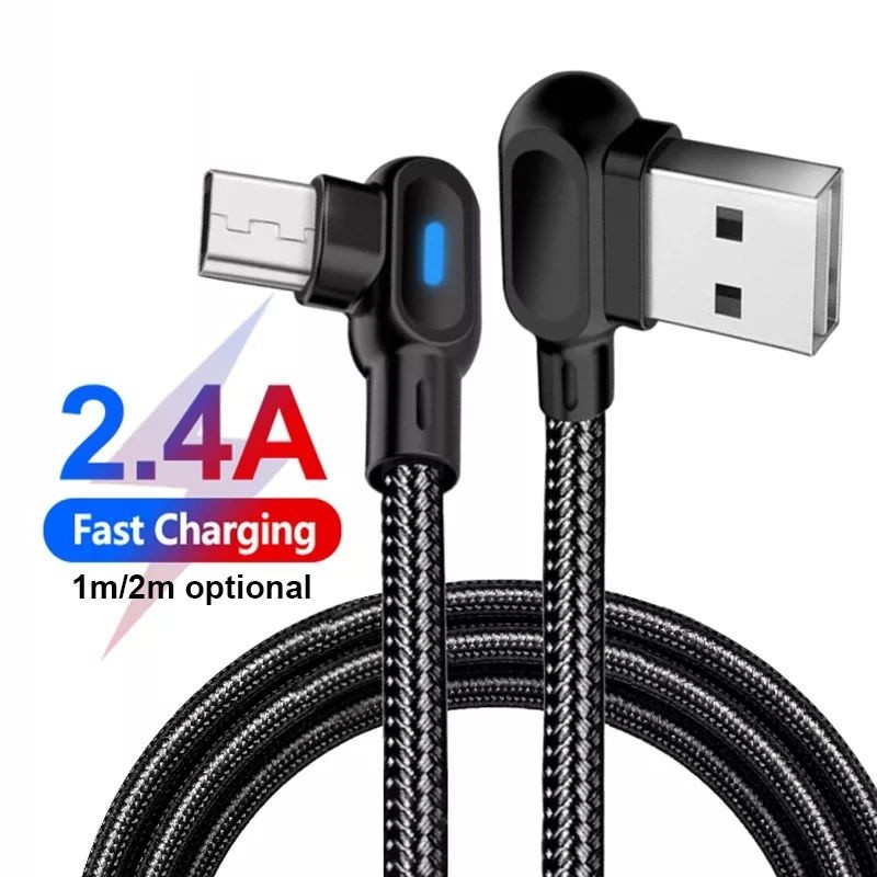 2m Fast Charging Micro USB Charger Cable ตัวบ่งชี้ LED 2.4A QC 18W ...