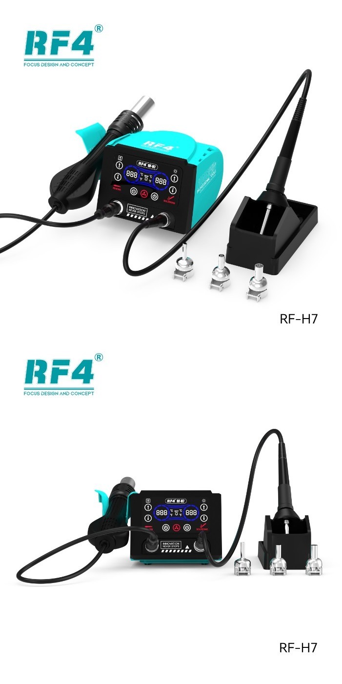 Rf4 RF-H7 2-in1 สถานีบัดกรีปืนลมร้อนและ 936 หัวแร้งสําหรับเมนบอร์ดมือถือ PCB ซ่อมและเชื่อม ...