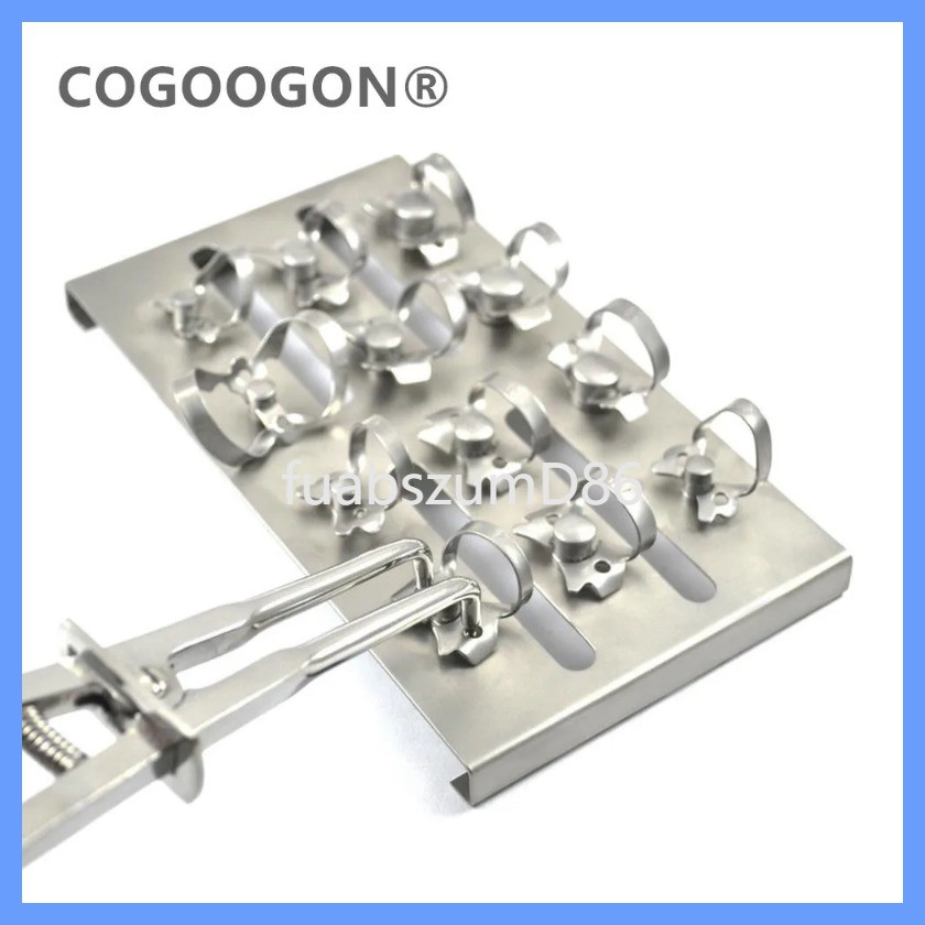 AA ENDODONTIC DENTAL RUBBER DAM CLAMPS HOLDING TRAY WITH 12Pcs Rubber ...