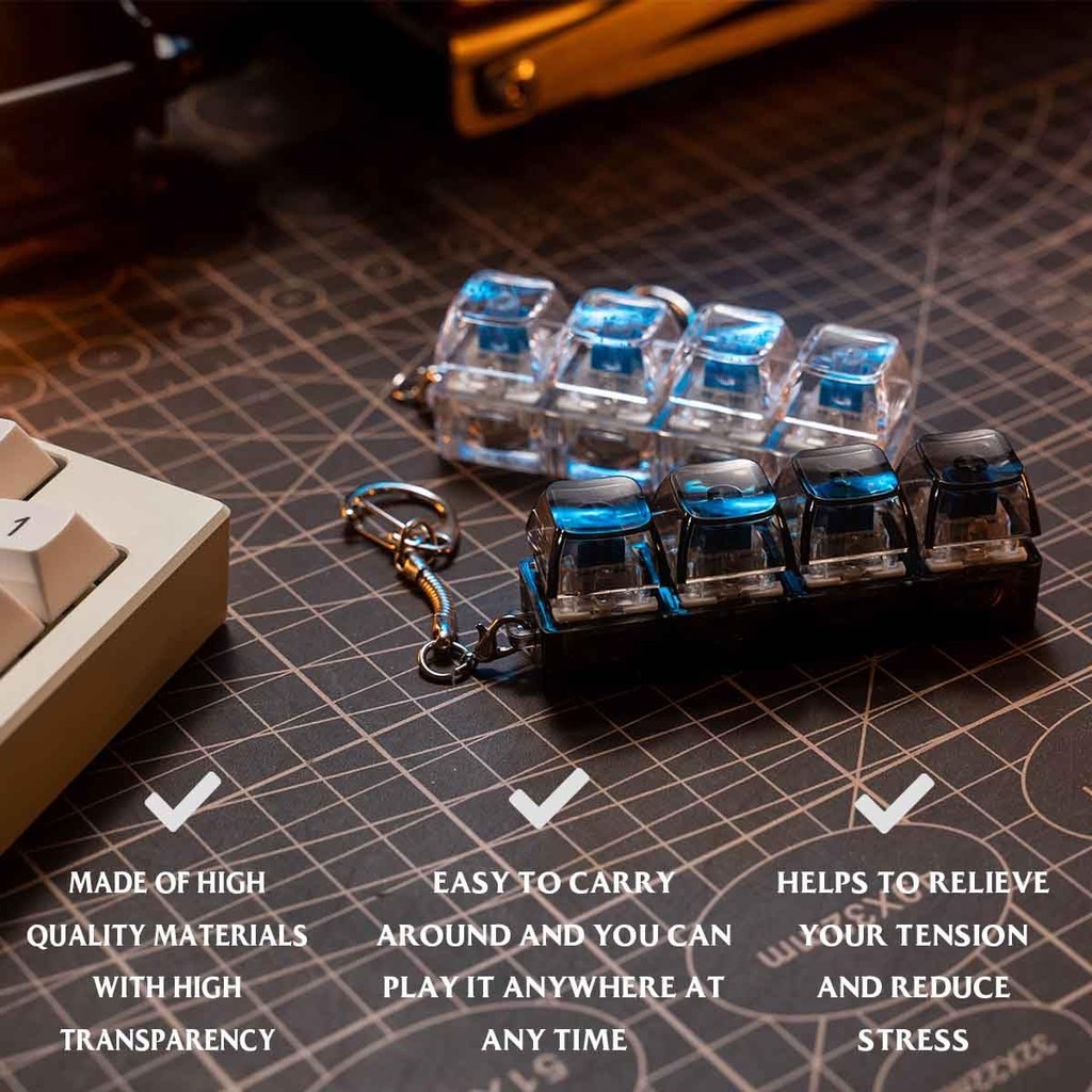 2 ชิ้นคีย์บอร์ด Fidget ของเล่นพร้อมไฟ LED RGB สําหรับผู้ใหญ่ Fidget ...