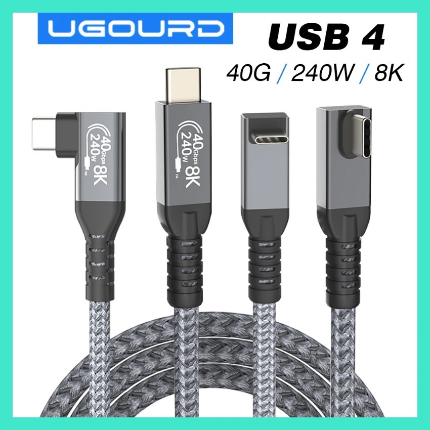 ins Thunderbolt USB 4 90 degree Angle Cable 40Gbps USB4 Elbow Type C ...