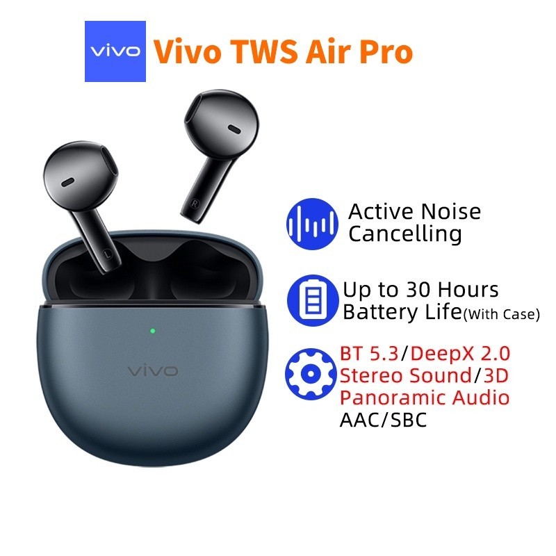 Vivo TWS Air Pro True หูฟังไร้สาย บลูทูธ 5.3 ตัดเสียงรบกวน แบตเตอรี่ 30 ...