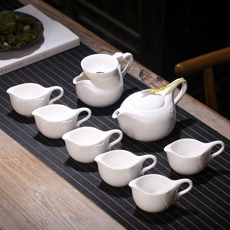 Ceramic Home Swan Tea Set Teacup Color Glaze Company Annual Meeting ...