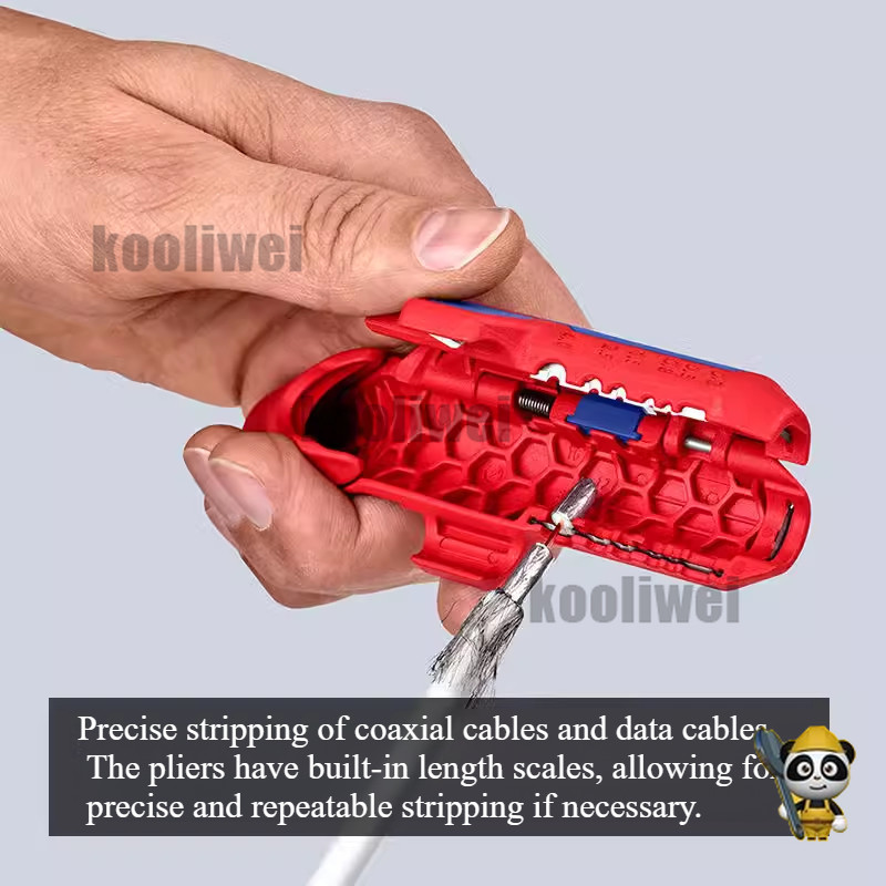 เยอรมัน KNIPEX Wire Stripper สายเคเบิลโคแอกเซียลเครื่องมือปอกสายไฟคีม ...