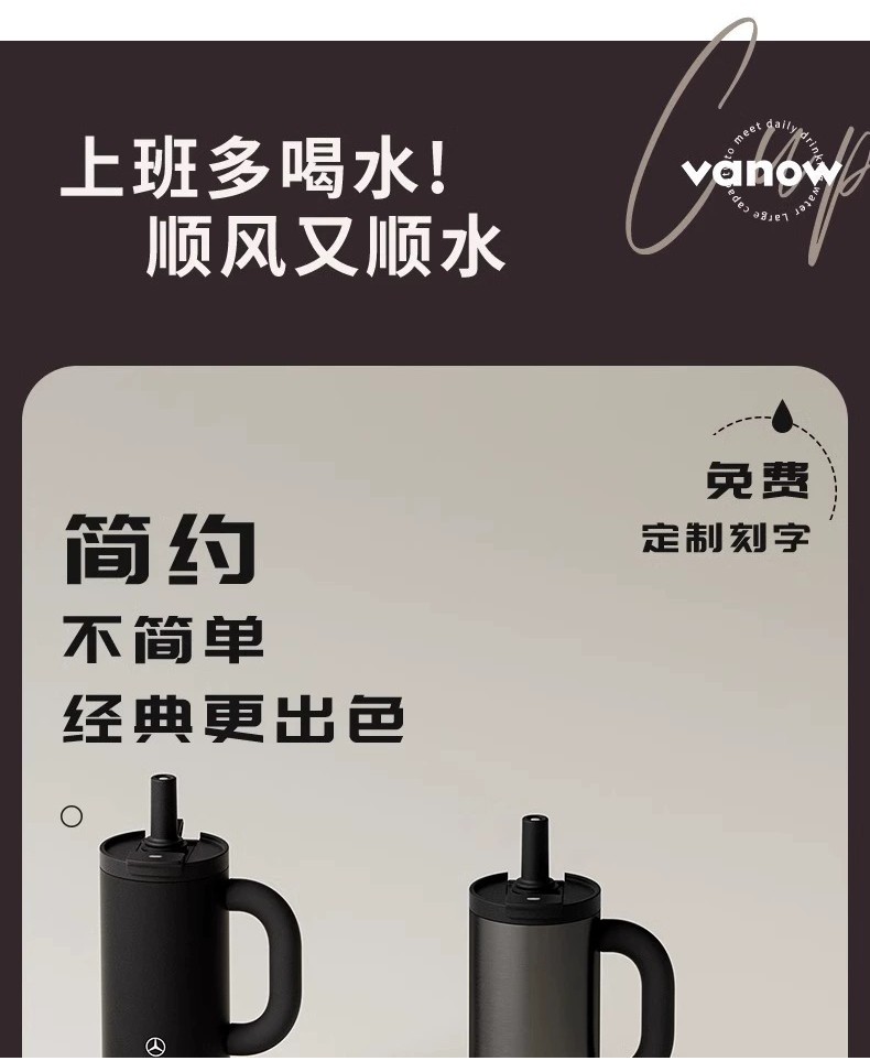 Vanow ถ้วยเก็บความร้อนถ้วยกาแฟความจุขนาดใหญ่1,000มิลลิลิตรเซรามิกซับขวด ...
