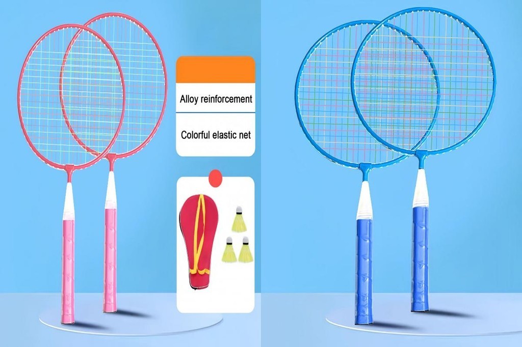 Ergonomic Grip ไม้แบดมินตัน T-shaped เสริม Joint Racket เด็กไม้ ...