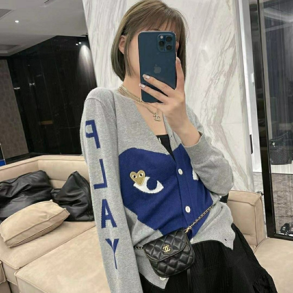 Kawajiu แบรนด์อินเทรนด์ Baoling PLAY Big Love เสื้อสเวตเตอร์ถักผู้หญิง ...