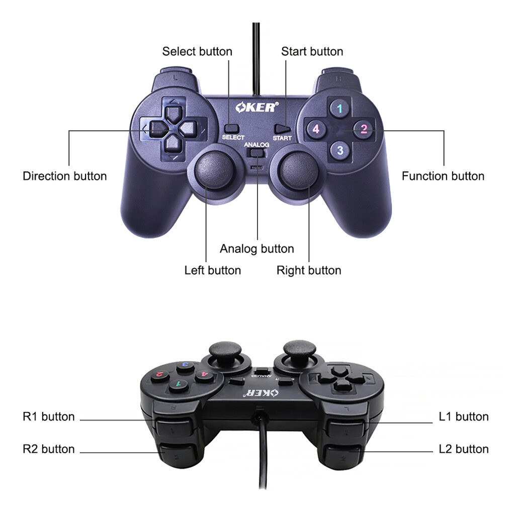 🛵มีส่งด่วน💨 OKER U-706 BLUE/BLACK JOYSTICK USB จอยเกมส์ PC เดี่ยวสั่น ...