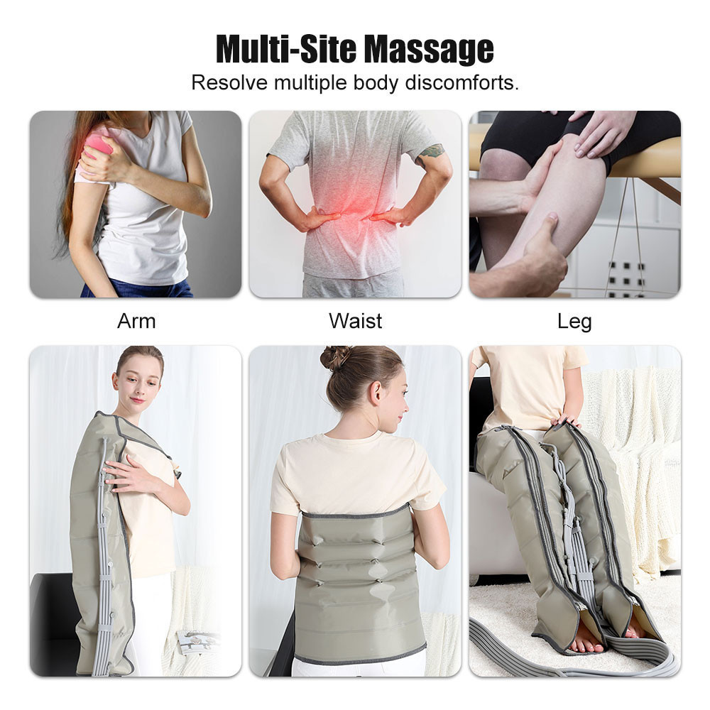เครื่องนวดการบีบอัดขาไฟฟ้า 6 Air Wave Vibration Pressure Massage ...