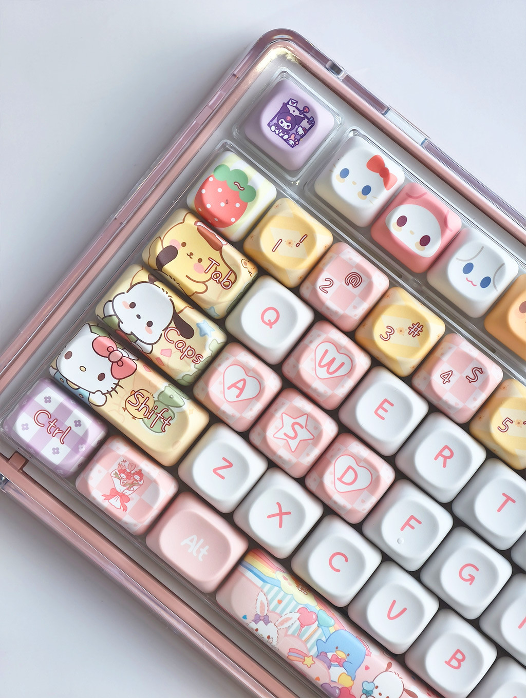 Sanrio Family Keycaps MOA โปรไฟล์ 130 คีย์ PBT Dye Sublimation Aula F75 ...