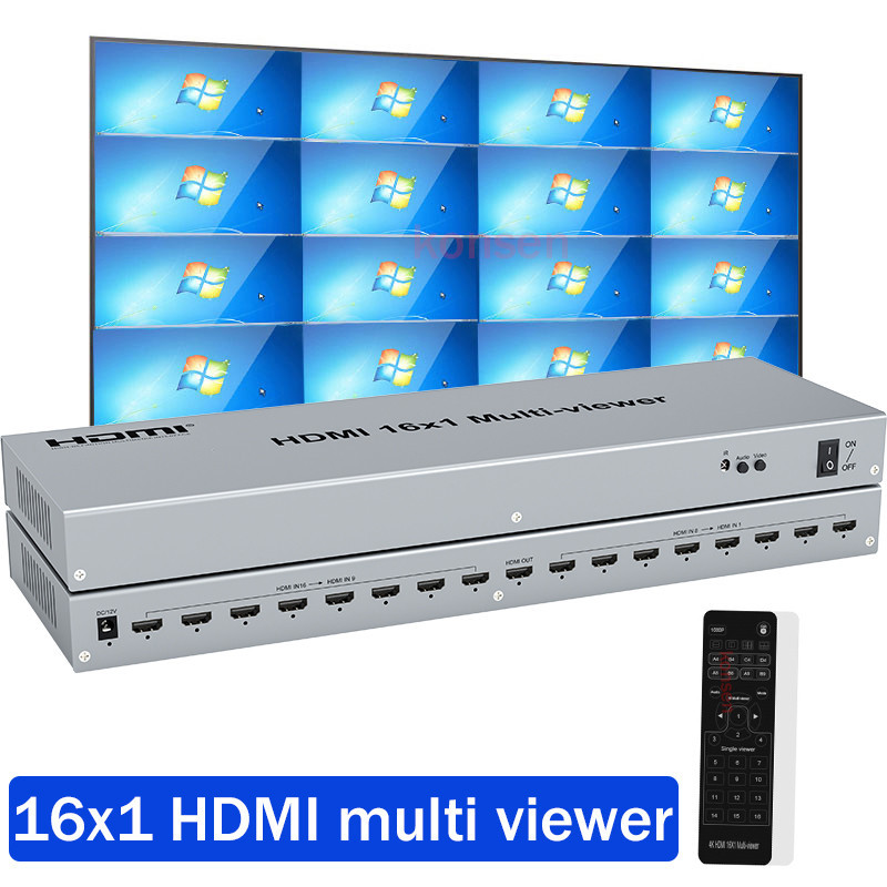 Hdmi Multi viewer 16x1 หน้าจอ HDMI Multiviewer สวิทช์ไม่มีรอยต่อ 16 in ...