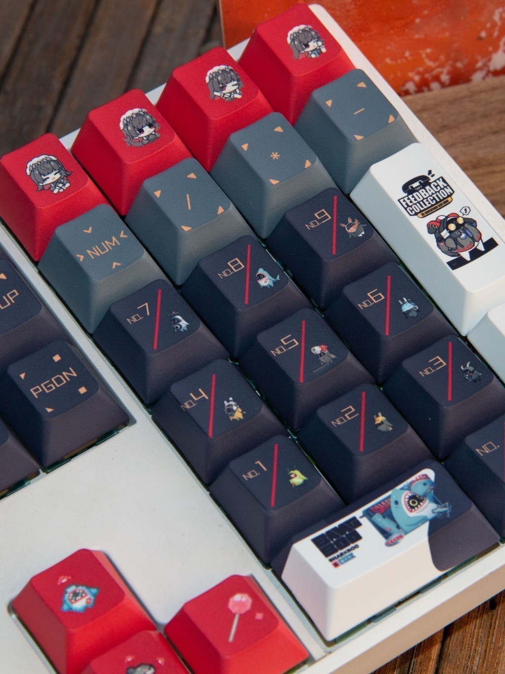 Ellen Joe Keycap โปรไฟล์เชอร์รี่ 129 คีย์ PBT ห้าด้าน Dye Sublimation ...