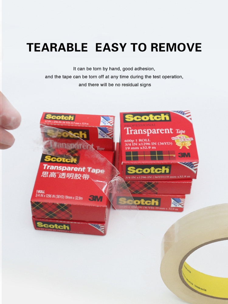 3m Scotch เทปใส 600 เทป 600P Ink Adhesion Test Tape ม้วนใหญ่ 19/12.7 ...