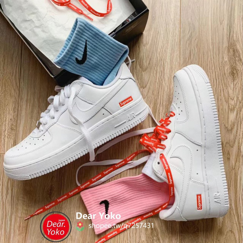 ฟิกเกอร์ Supreme x Nike Air Force 1 Low White CU9225-100 | Shopee Thailand