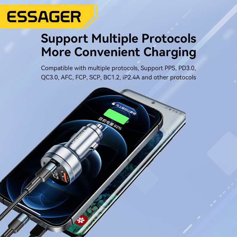 Essager 80W Car Charger USB Type C PD Fast Charging Phone Quick Charge ...