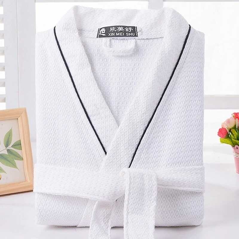 Spring Towel Bathrobe Men 100% Cotton Sleepwear Kimono Bath Robes Unisex Dressing Long Showe ...