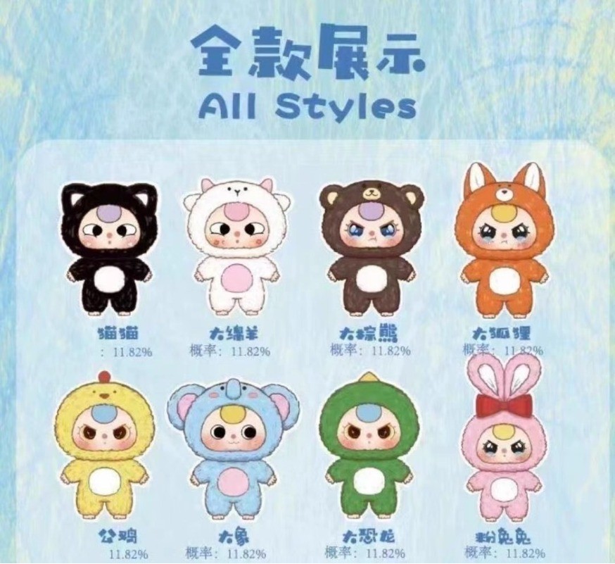 Baby three/Migo/Labubu/Dora ตุ๊กตาน่ารักตุ๊กตาตกแต่งกล่องปริศนา ...