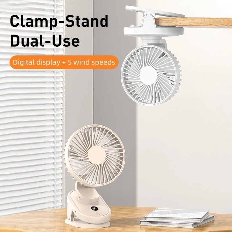 Vissko แบบพกพา Mini Hand Clip Fan คุณภาพสูง USB ชาร ์ จ Quiet Desktop ...