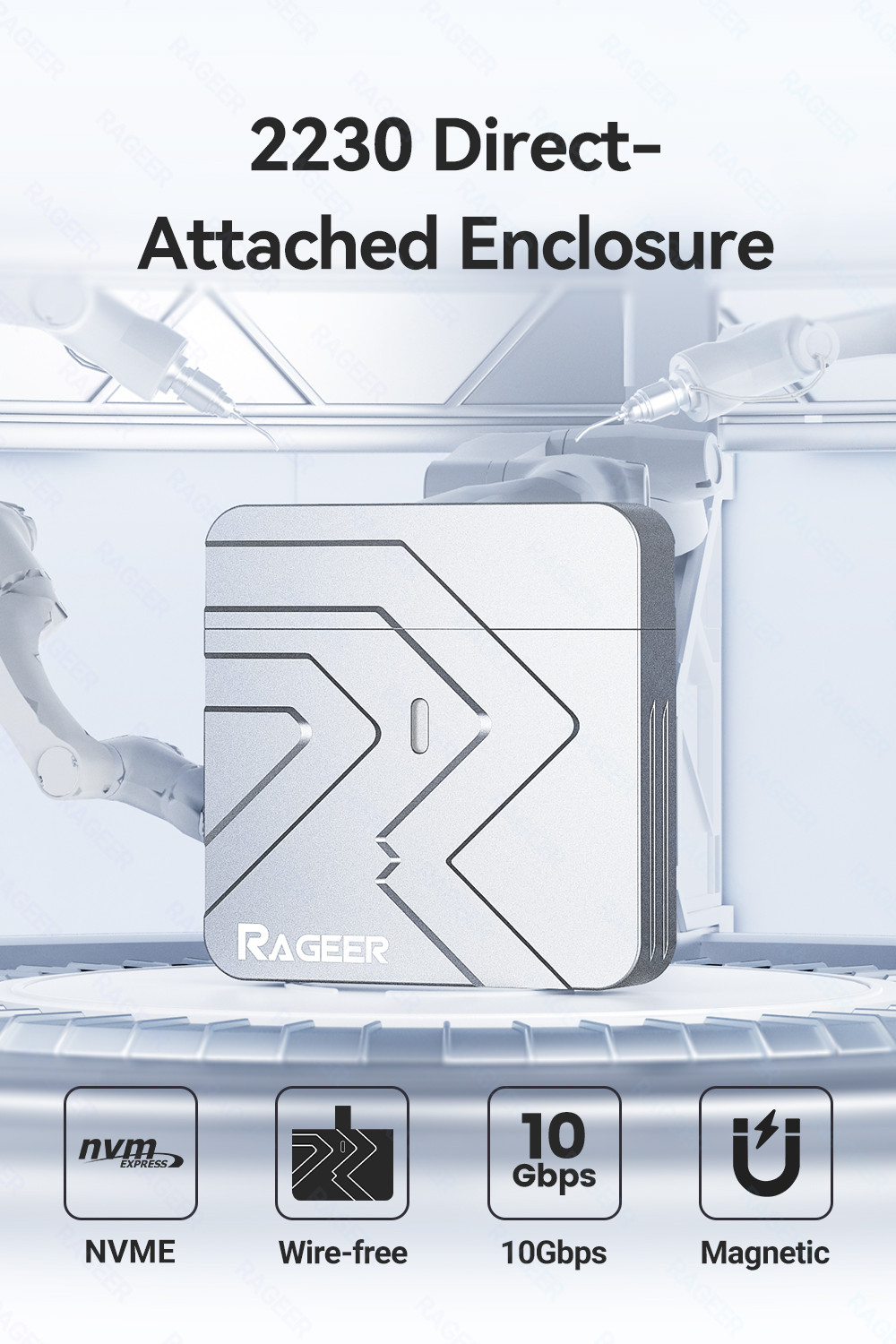 RAGEER 2230 M.2 NVMe SSD Plug-n-Play Enclosure - USB 3.2 (10Gbps) เคส ...