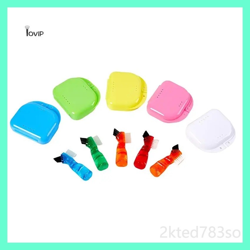 insรุ่นขายดี Dental Clean False Teeth Brush Oral Care Dental Case Set ...