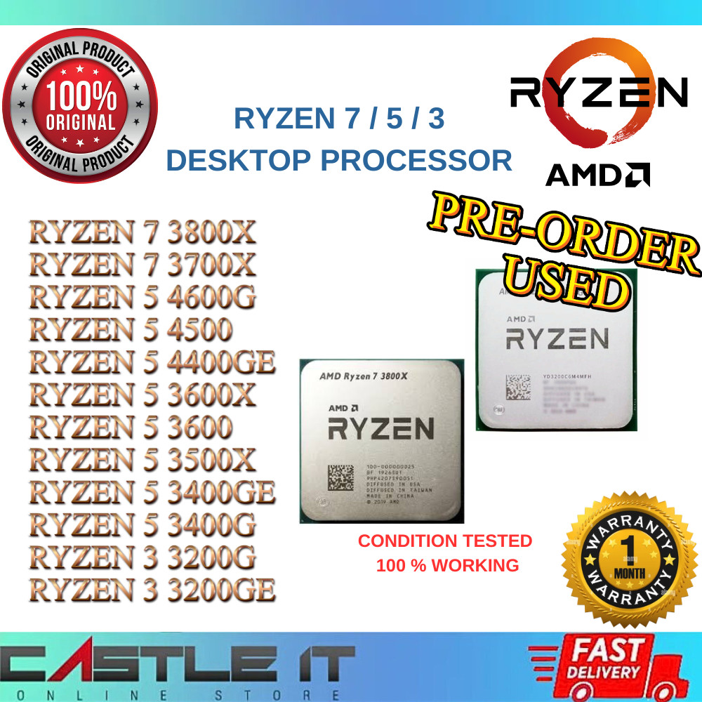 AMD Ryzen 7 3800X / 3700X R5 4600G 4500 4400GE 3600X 3500X 3400G R3 ...