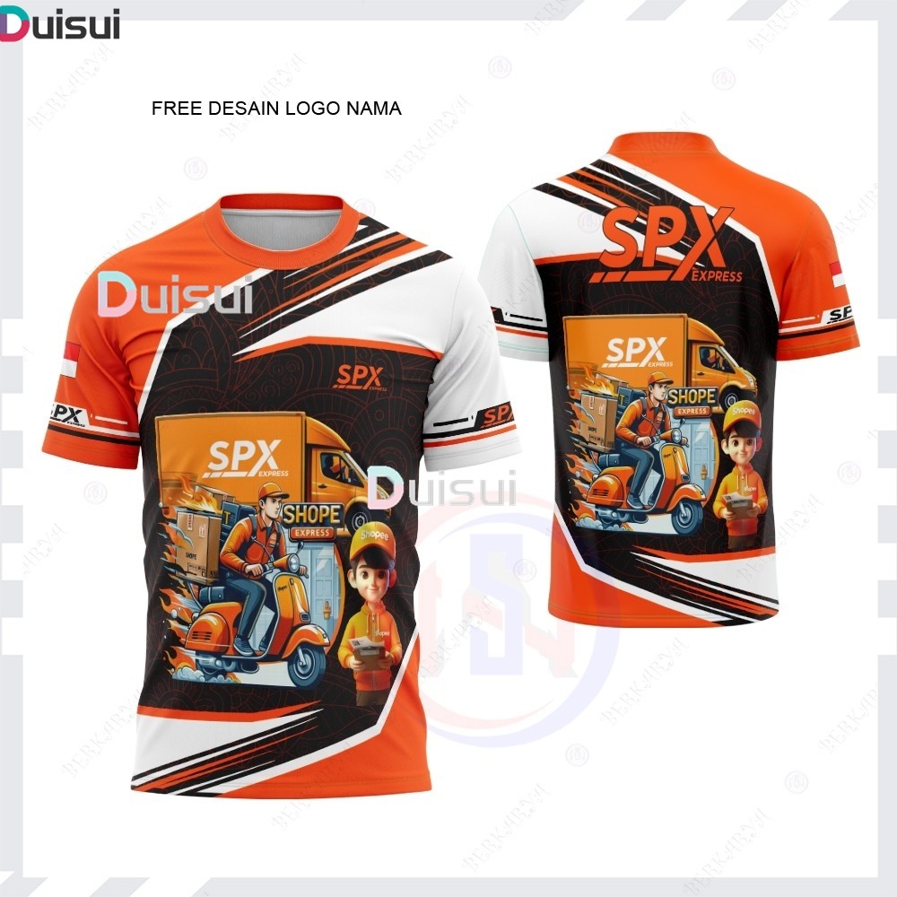 JERSEY PREMIUM SPX EXPRESS / FULL PRINTING / BAJU DRIVER KURIR PAKET ...