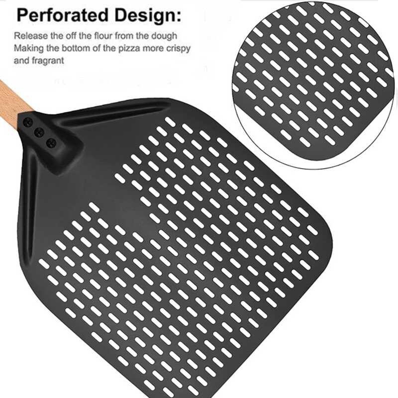 Shovel,Rectangular Peel,Perforated Turning Spatula with Detachable,For ...