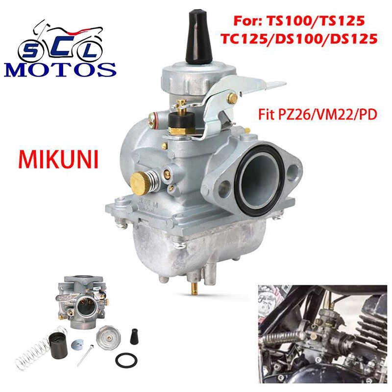 SCL MOTOS Motorcycle Mikuni Vergaser 26Mm Vm22 Pz26 PD Carburetor For SUZUKI Ts125 Ts125n Tc125 ...