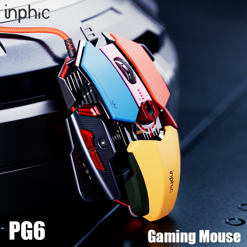 Inphic PG6 เมาส์เกมมิ่งมีสาย USB RGB สําหรับ PC แล็ปท็อป คอมพิวเตอร์ Mac | Shopee Thailand